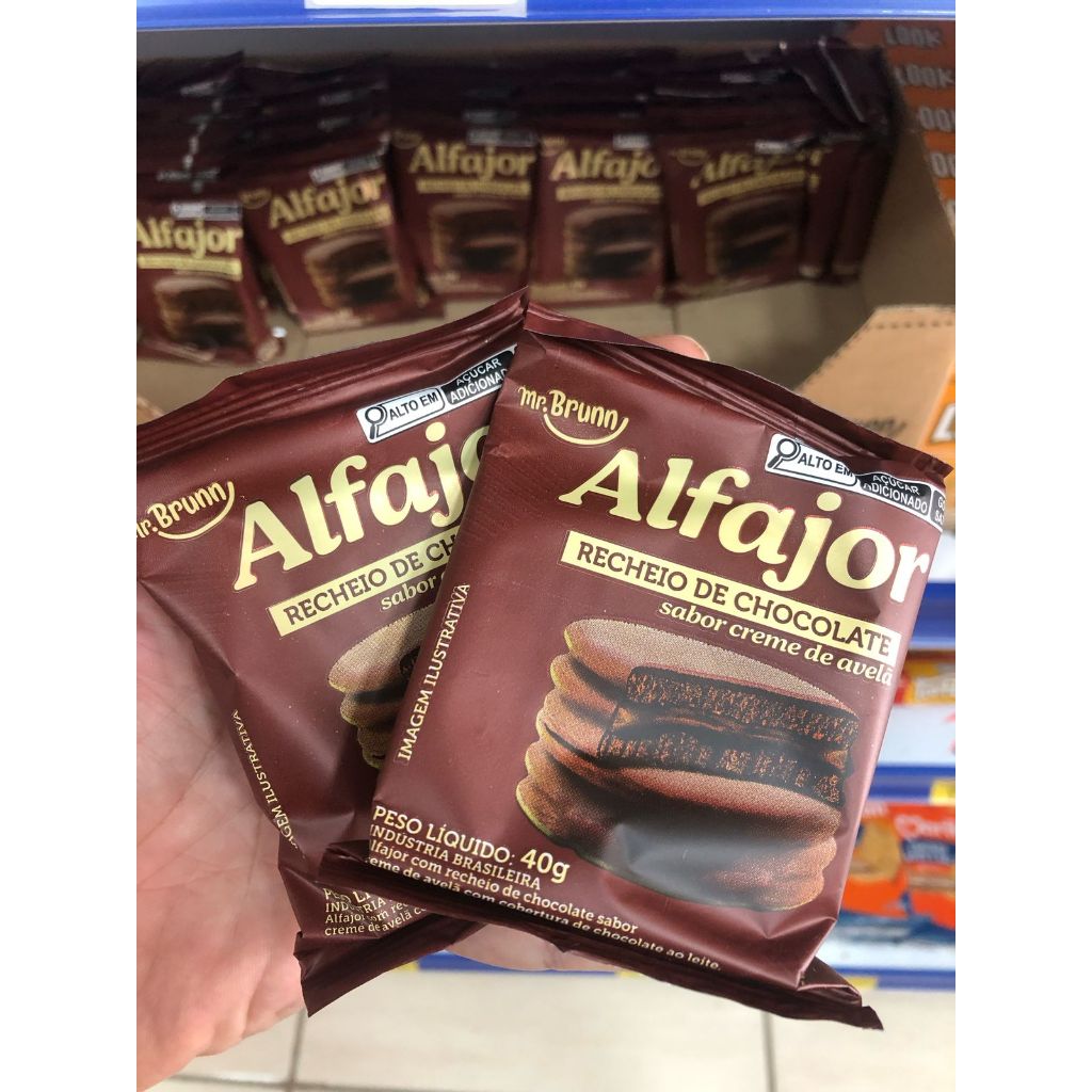Alfajor chocolate, caixa com 54 und - Mr. Brunn. | Shopee Brasil