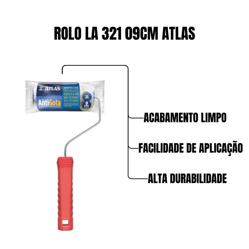Rolo Antigota Atlas 15cm - Máxima Eficiência e Menos Respingos | Shopee ...