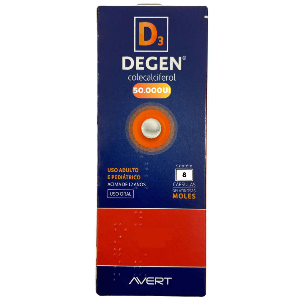 Vitamina D3 50.000UI Degen com 8 Cápsulas - Biolab/Avert | Shopee Brasil