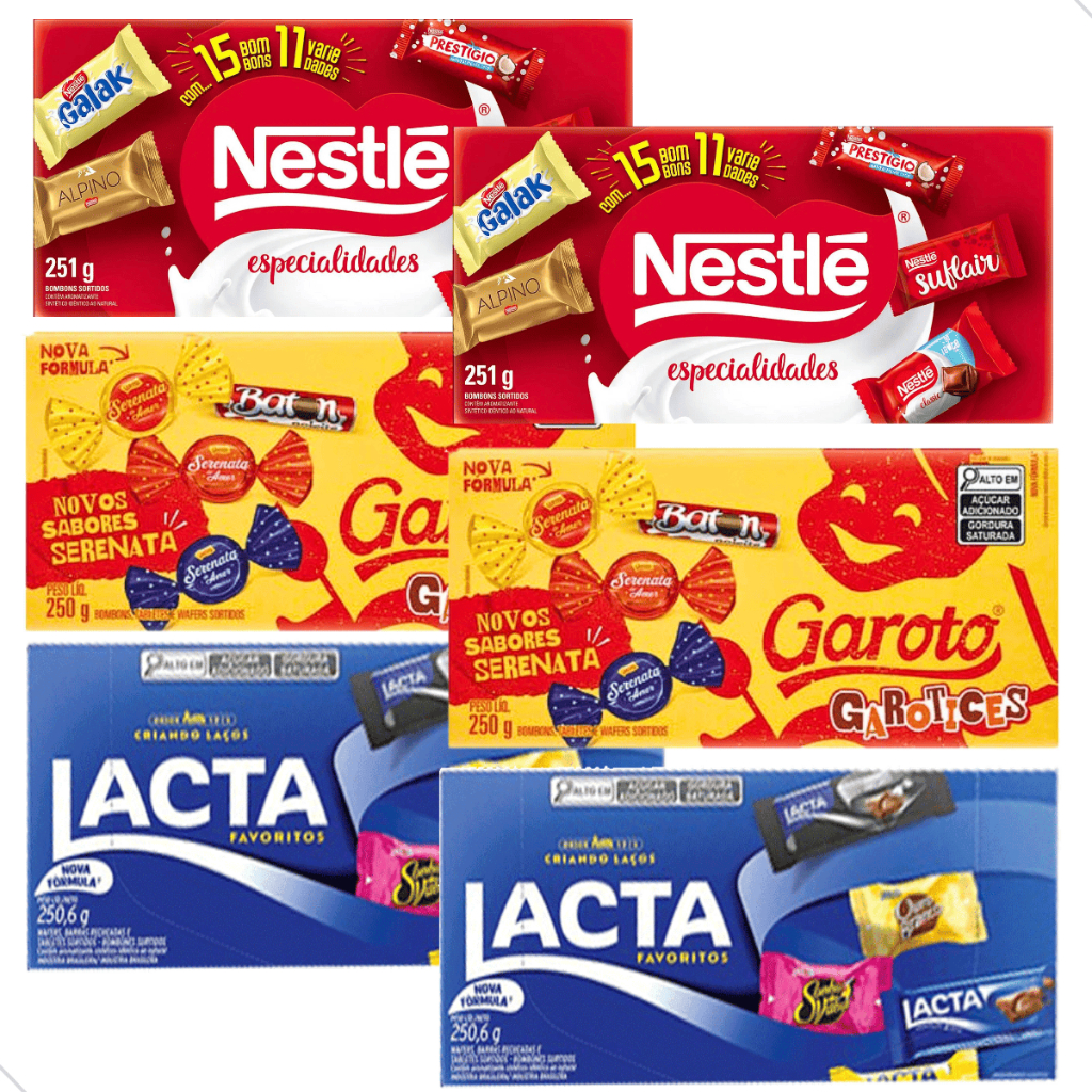 Caixa Bombom Lacta Nestle Garoto 6 Unidades | Shopee Brasil