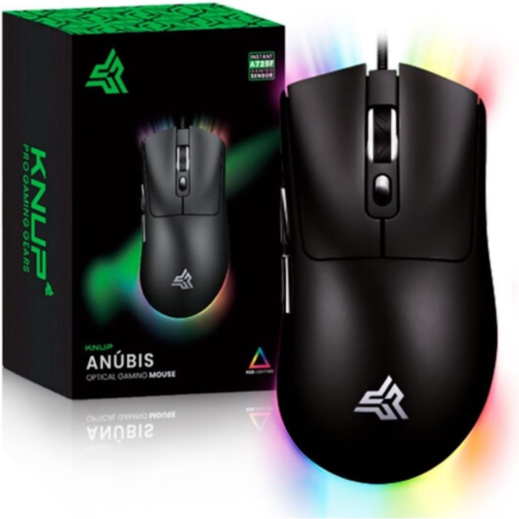 Mouse Gamer Knup Anúbis MU021 7200DPI ultra leve e led RGB para PC ...