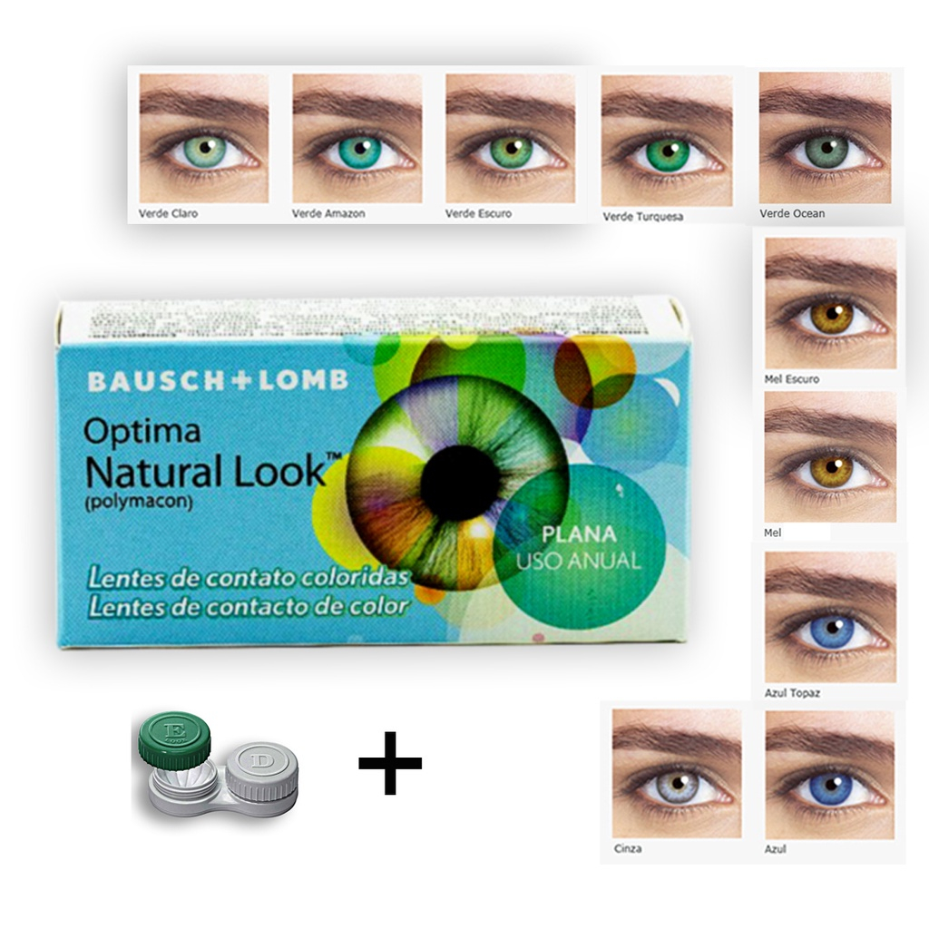 Lente De Contato Colorida Natural Look COM GRAU -MIOPIA - USO ANUAL ...