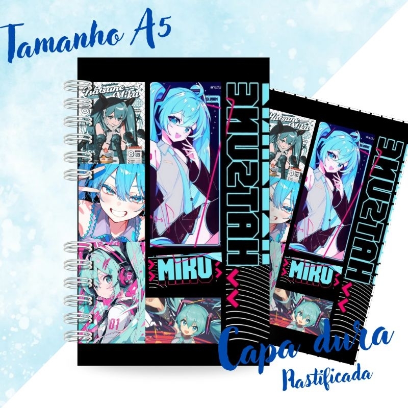 Sketchbook Hatsune Miku Wire-o ou Aspiral – Tamanho A5 | 60 ou 80 ...
