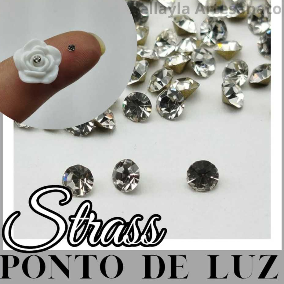 Pedra Strass Cristal, Ponto de Luz, + 200 unidades, tam. 2mm, confecção ...