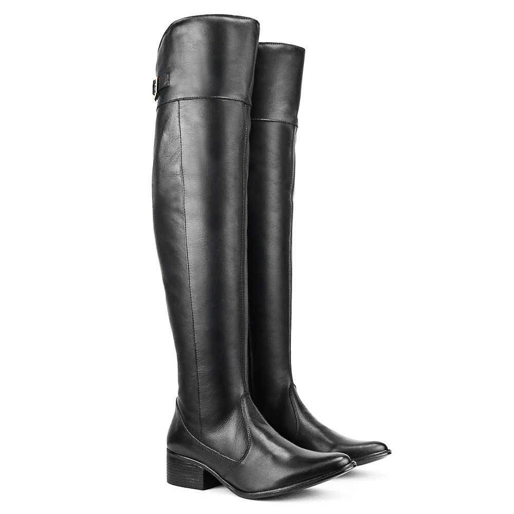 Bota Montaria Feminina Cano Alto Sem Salto Over knee em Couro Nobre ...