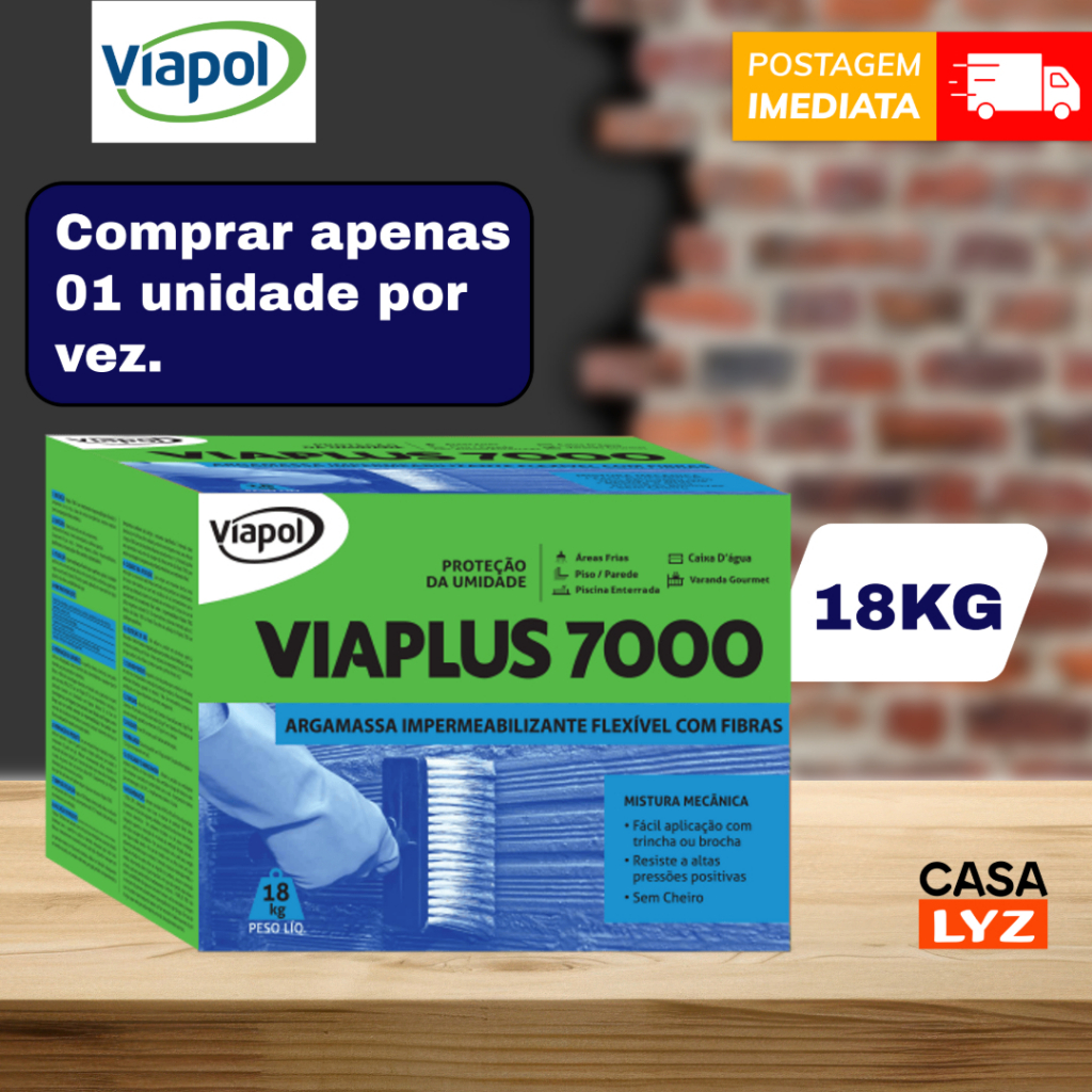 Revestimento Impermeabilizante Flexível Viaplus 7000 (Caixa 18 Kg) - VIAPOL | Shopee Brasil
