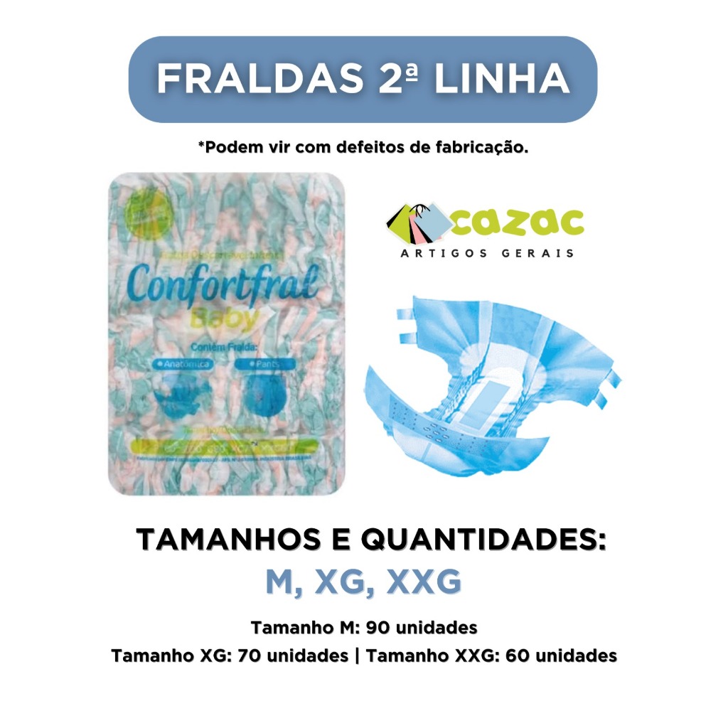 Fralda Infantil Pacote Econômico Segunda Linha | Shopee Brasil