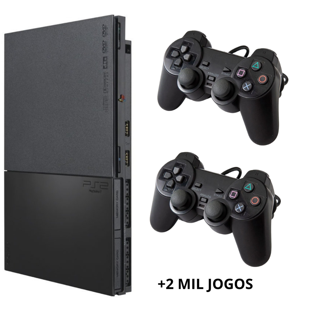 PlayStation 2 Ps2 Com OPL Com 2000 Jogos Play2 Usado + 2 Controles ...