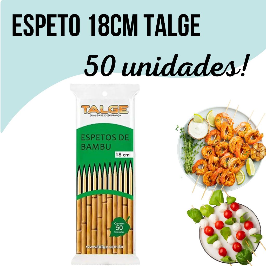 ESPETO ECOLOGICO TALGE BAMBU 18CM 50 UNIDADES CHURRASCO PALITO | Shopee ...