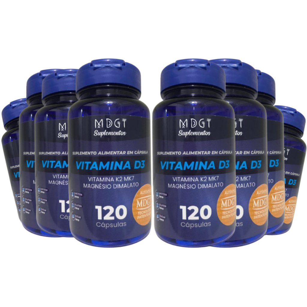 Kit 8x Vitamina D3 50mcg com Magnésio Dimalato 350mg + Vitamina K2 120mcg - 960 cáps | Shopee Brasil