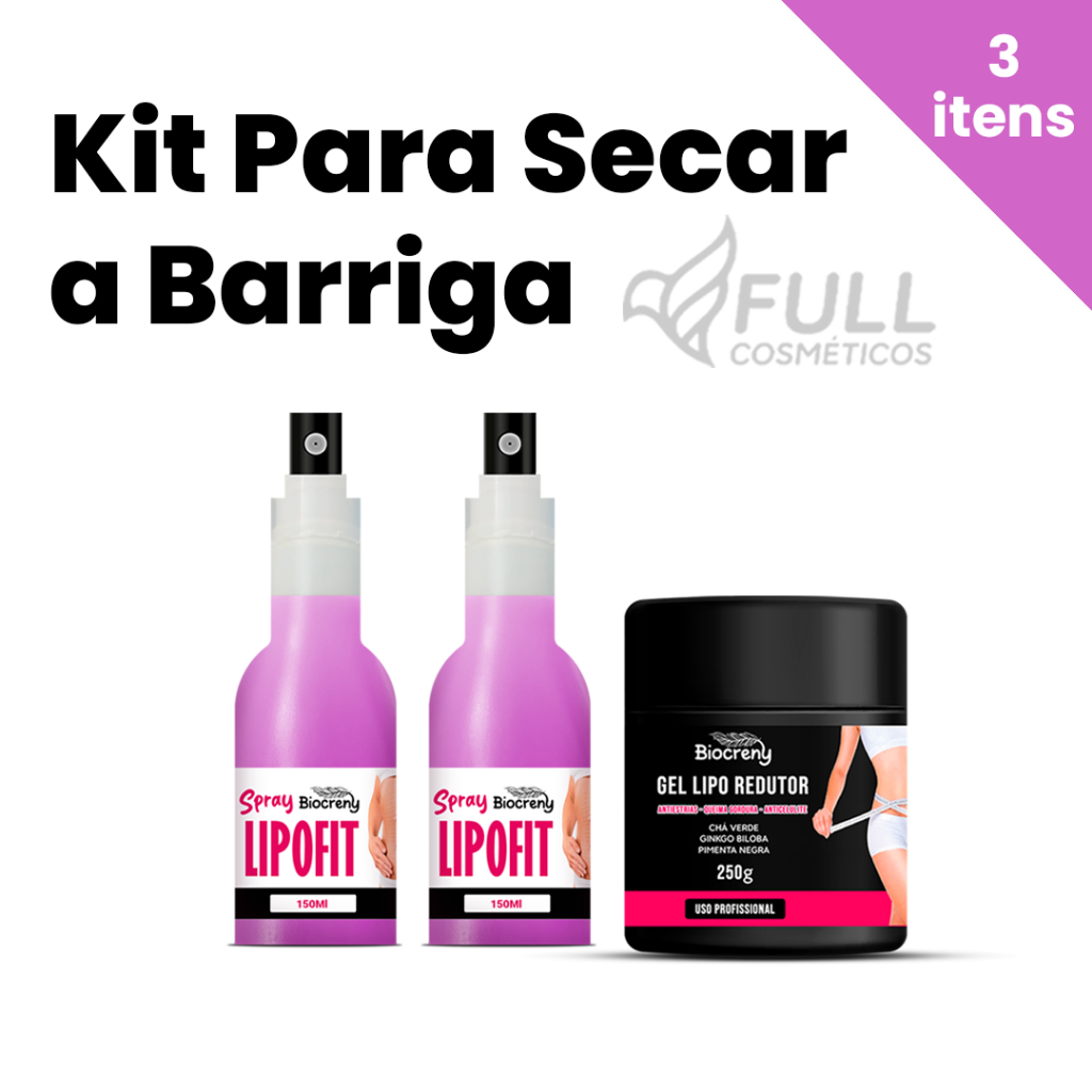 Kit 2 Spray Lipofit e Gel Lipo Redutor: Reduz Medidas Corporal Melhora ...