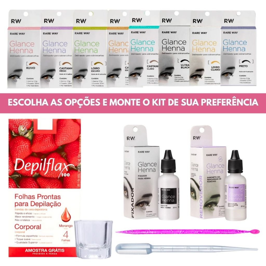 Henna Para Design De Sobrancelhas Glance 3,5 g Opções Removedor Fixador ... Henna Para Design De Sobrancelhas Glance 3,5 g Opções Removedor Fixador ...