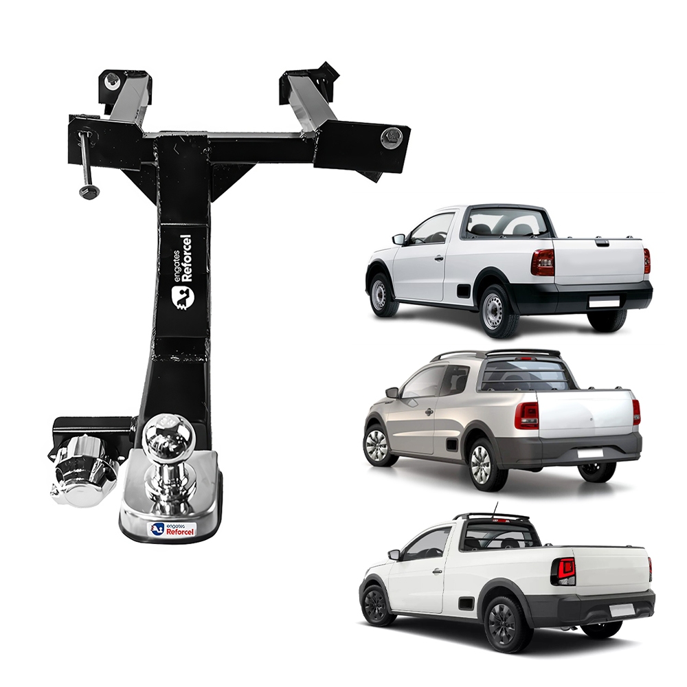 Engate Reboque Fixo Saveiro 2009 a 2025 G5 G6 G7 G8 G9 Reforcel 500Kg INMETRO Rabicho Carretinha ...