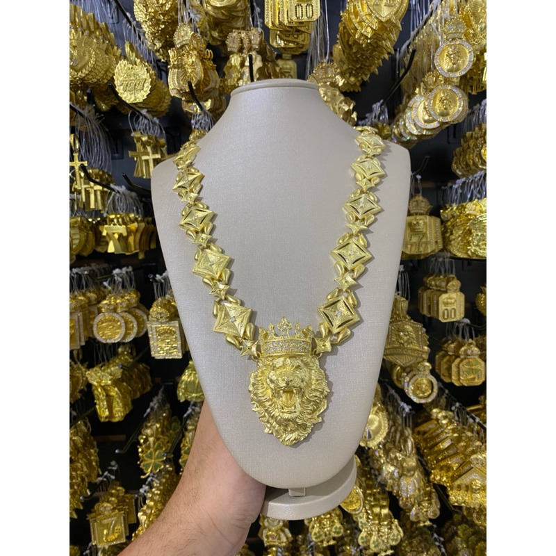 Cordão Personalizado 18mm 70cm Mega Khalifa Estrela Com Pingente Leão ...