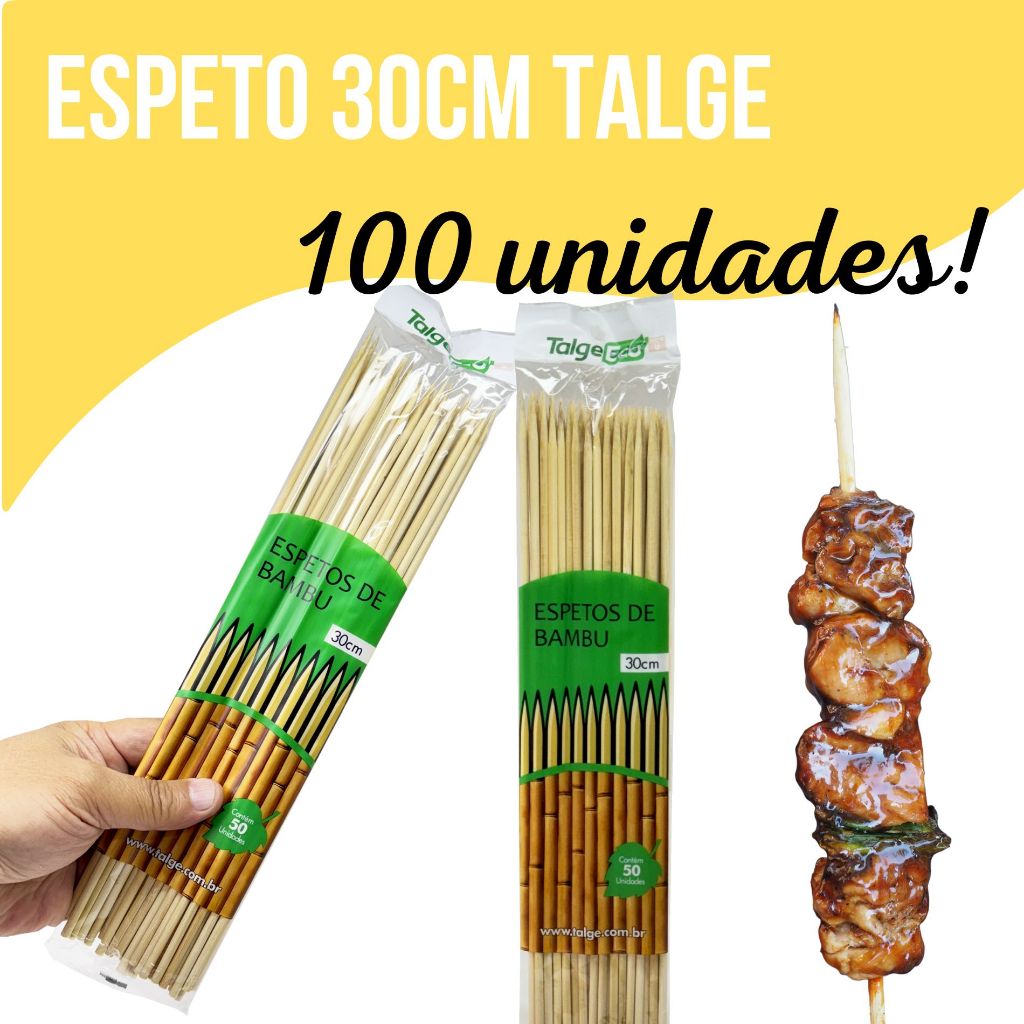 PALITOS TALGE ESPETO PARA CHURRASCO ECOLOGICO 100 UNIDADES 30CM ...