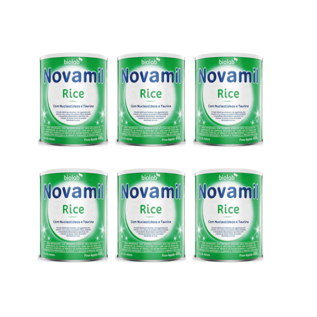 Biolab Novamil Rice En polvo Lata 6 Unidad 400 g | Shopee Brasil