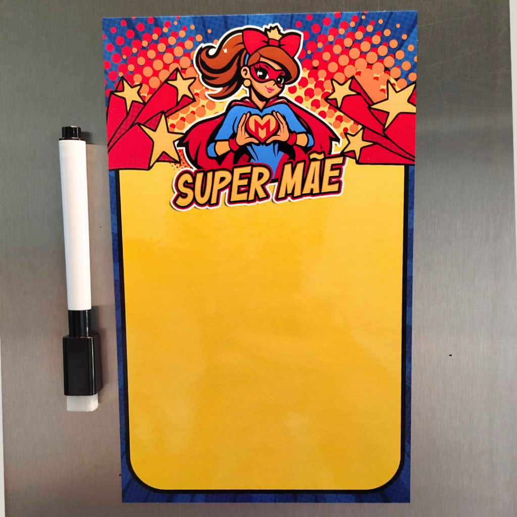 Lousa Magnética Super Mãe - Planner Organizador com Caneta Ímã e ...
