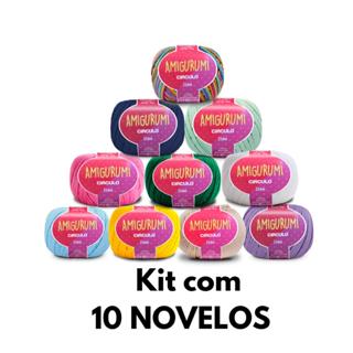 Fio Amigurumi Kit com 10 novelos Linha para crochê 100% algodão da ...