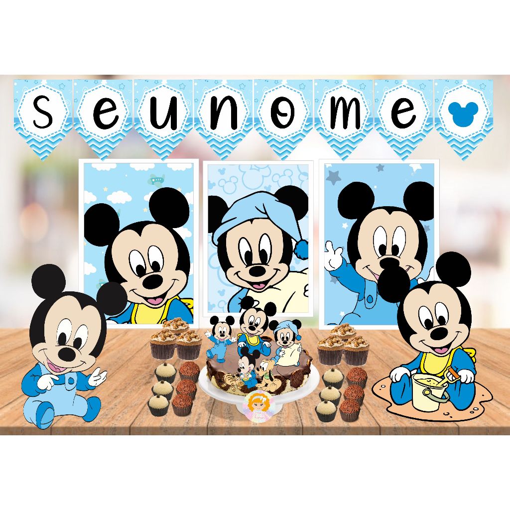 mikey kit festa é só um bolinho, aniversário infantil, decoração festa ...