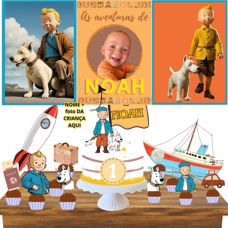 KIT FESTA AS AVENTURAS DE TINTIM, TINTIN ANIVERSÁRIO | Shopee Brasil