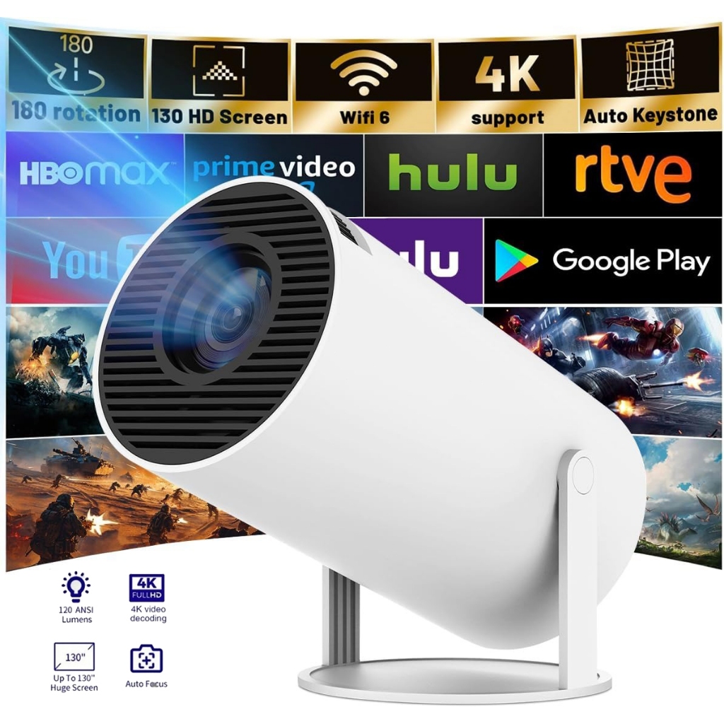 Projetor 4K HD 150 Polegadas Celular, Tv B0x, Xbox, PS, Pc, Mini Wifi ...