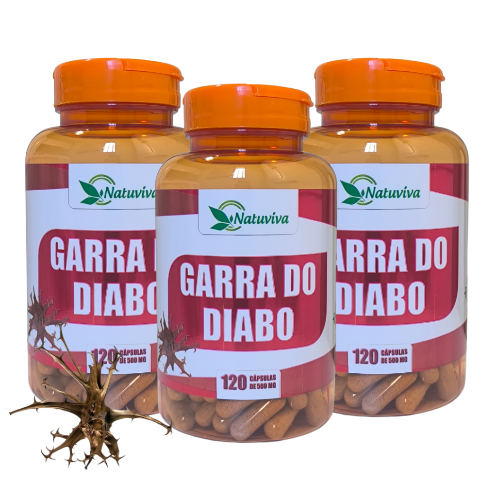 Garra do Diabo 120 Cápsulas de 500 mg - Natuviva - Kits Com 1, 2 e 3 ...