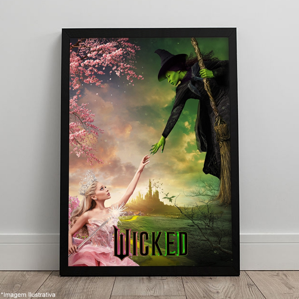 Quadro Wicked Filme 2024 Pôster C/ Moldura A4 e A3 | Shopee Brasil