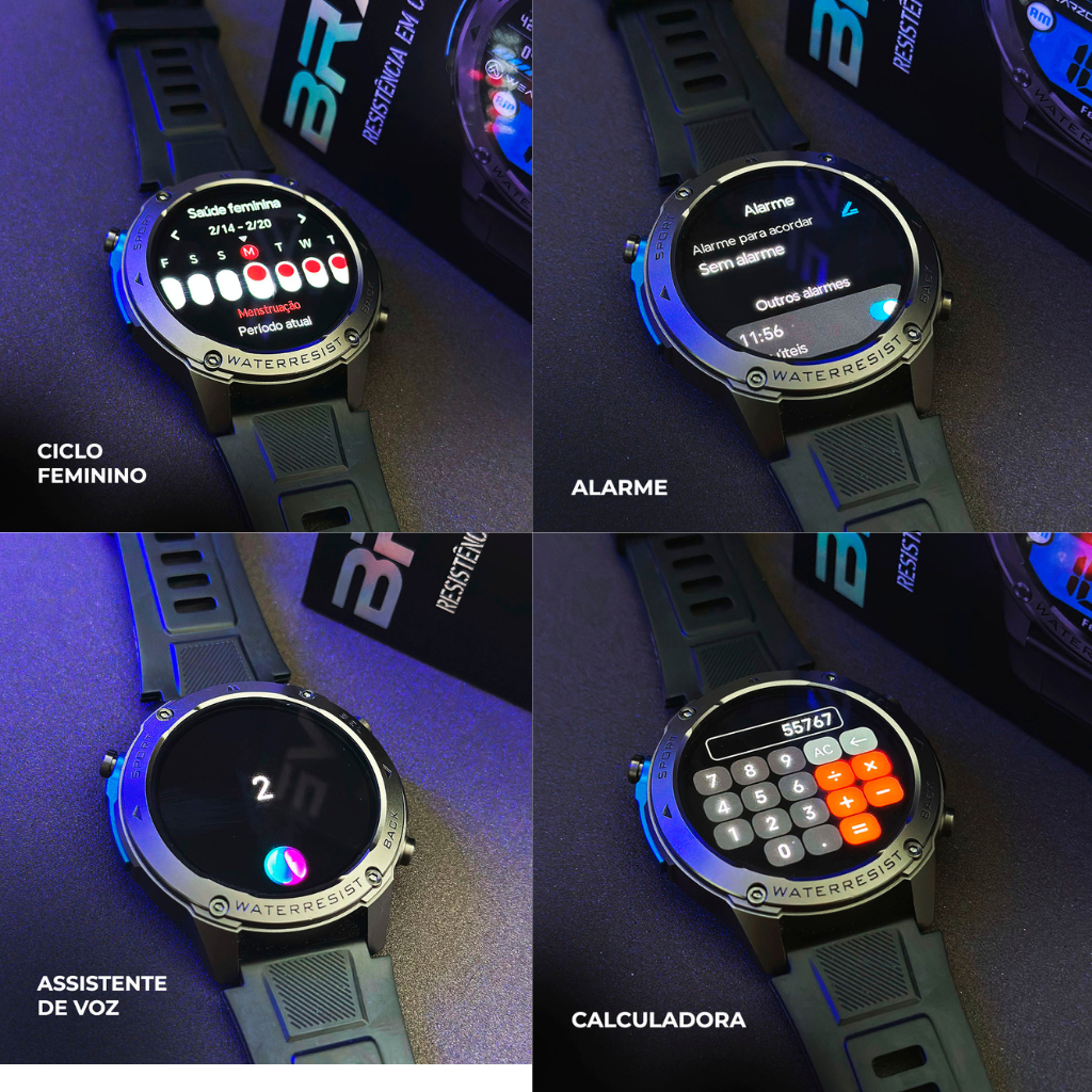 Smartwatch BRAVE – GPS Integrado | Resistente a Água do Mar ...