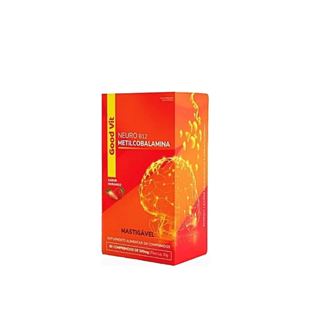 NEURO B12 GOOD VIT COM 60 COMPRIMIDOS MASTIGAVEIS SABOR MORANGO ...