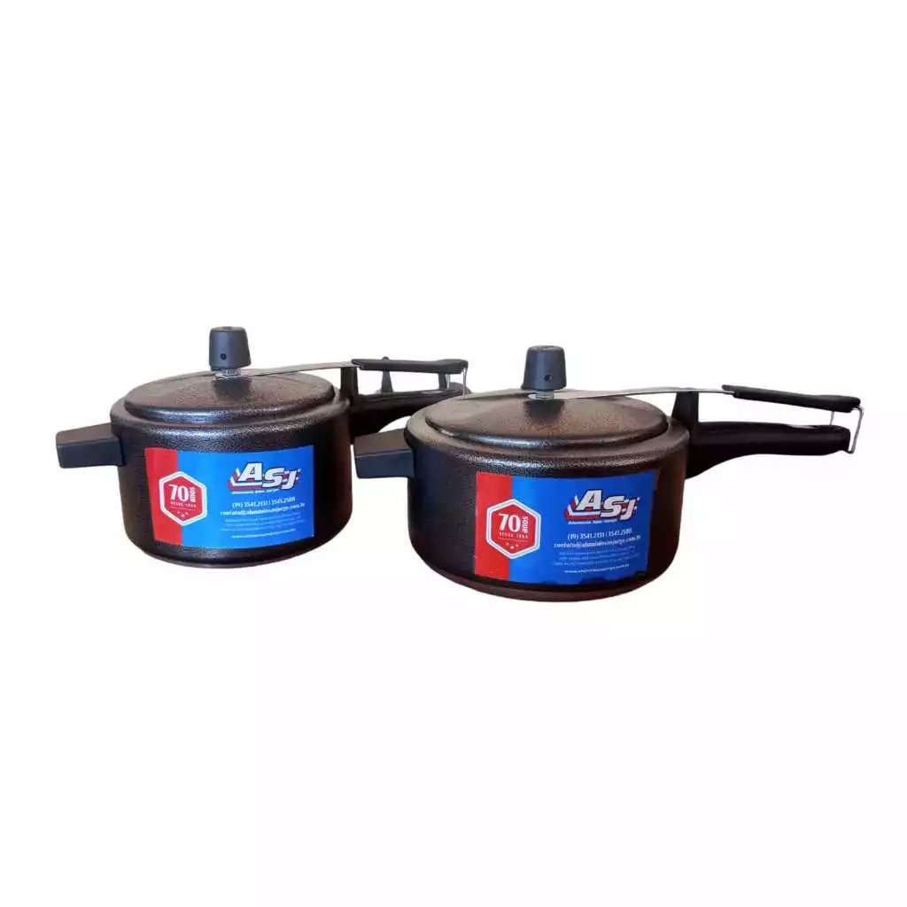 Kit 2 Panelas de Pressão ASJ 1UN PANELA PRETA CRAKEADA 3,0LTS + 1UN ...