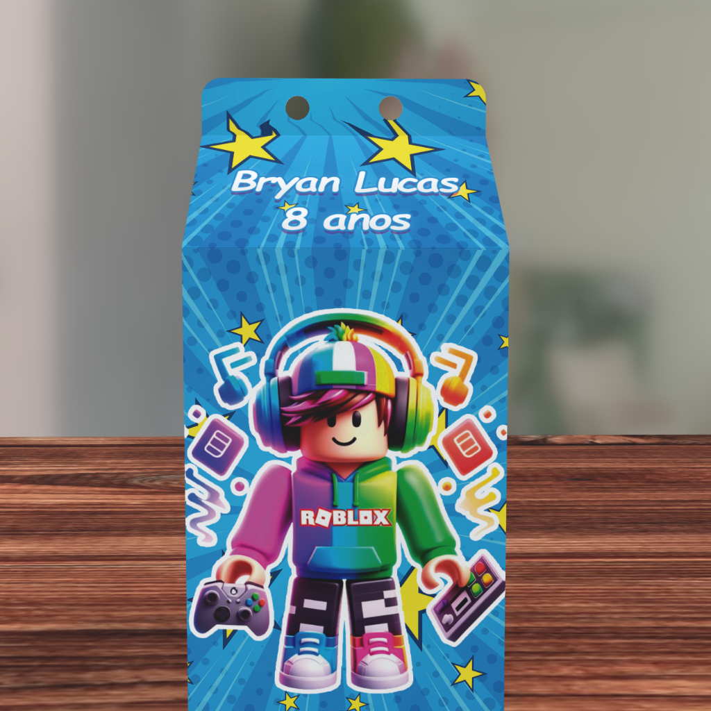 kit 10/20/30/40/50/60 Caixa Milk Roblox Personalizada com nome festa ...