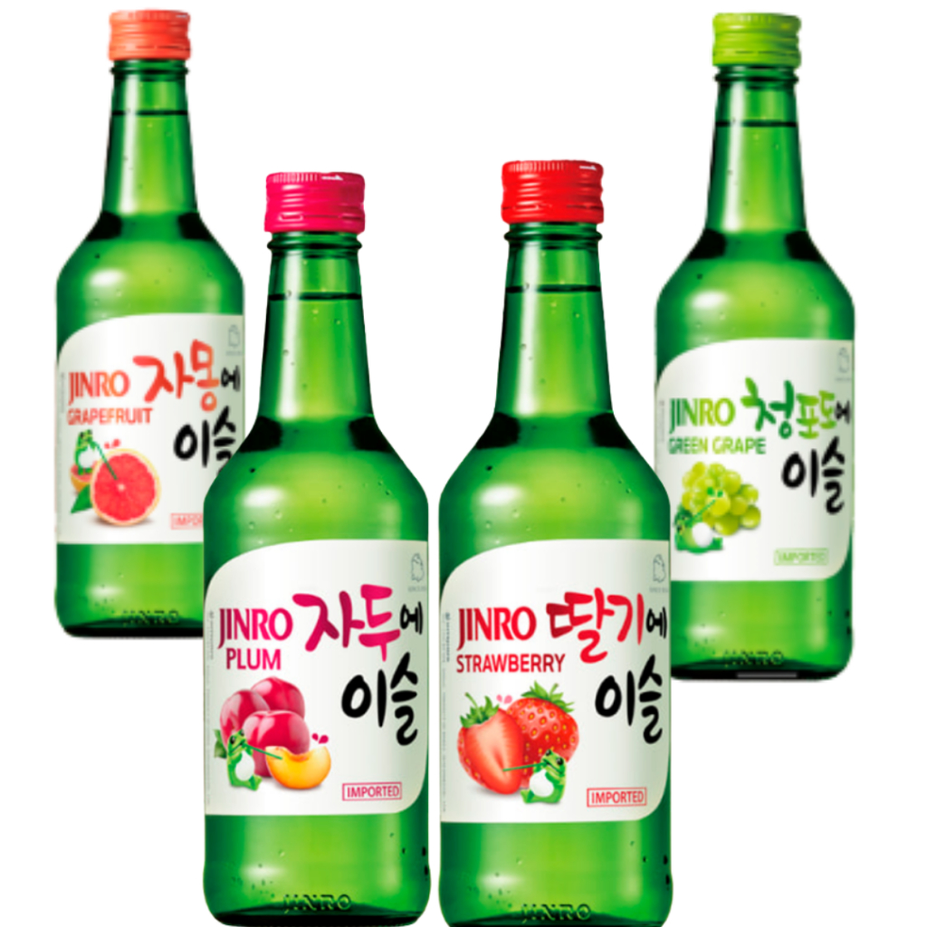 Soju Coreano Importado Diversos Sabores (Morango, Uva Verde, Pêssego ...