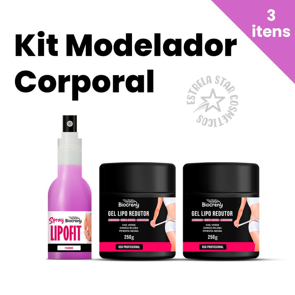Kit Spray Lipofit e 2 Gel Lipo Redutor: Melhora Aparência da Pele e ...