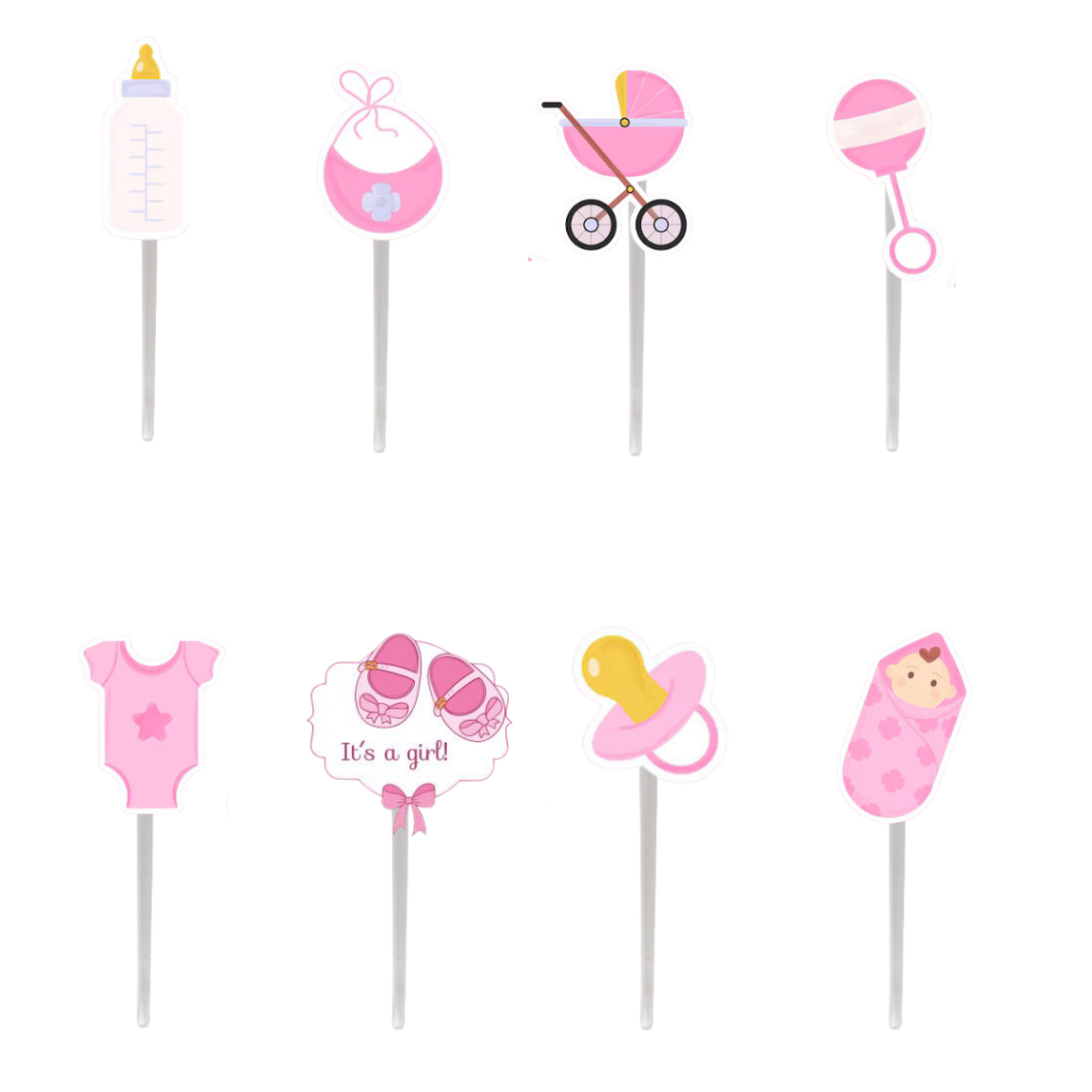 50 Toppers Chá de Bebê Menina | Shopee Brasil