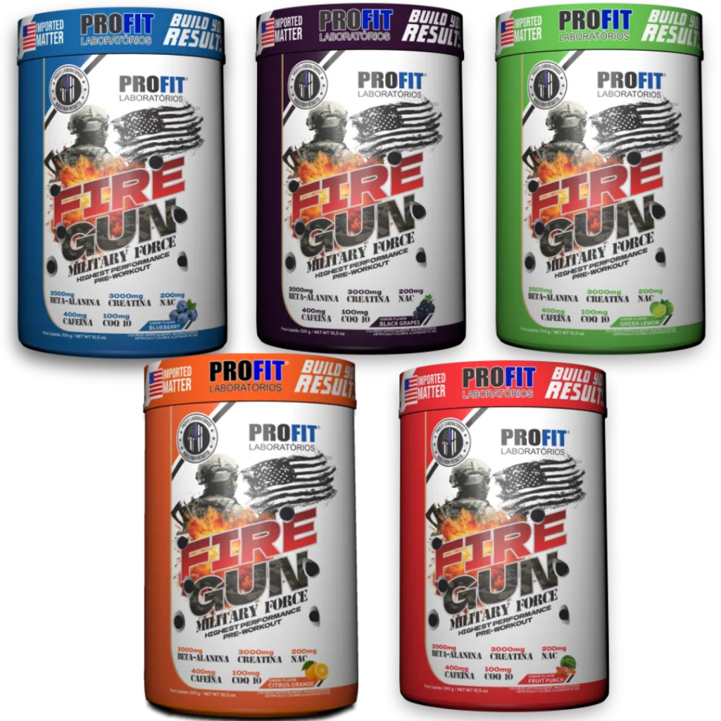 Pré Treino Fire Gun 400mg de Cafeína - Profit | Shopee Brasil