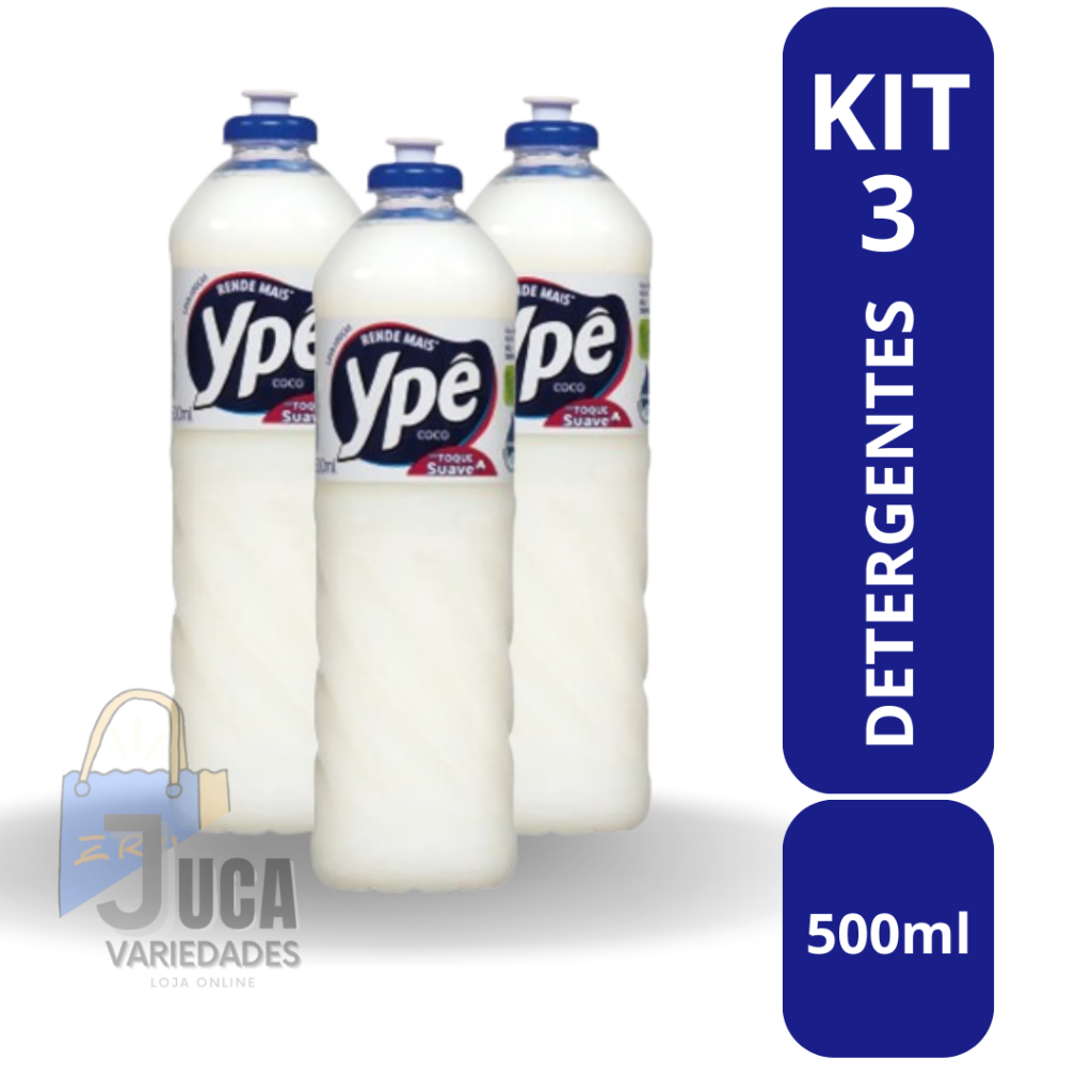 Detergente YPE Kit com 3 Unidades Coco Lava Louças Desengordurante ...