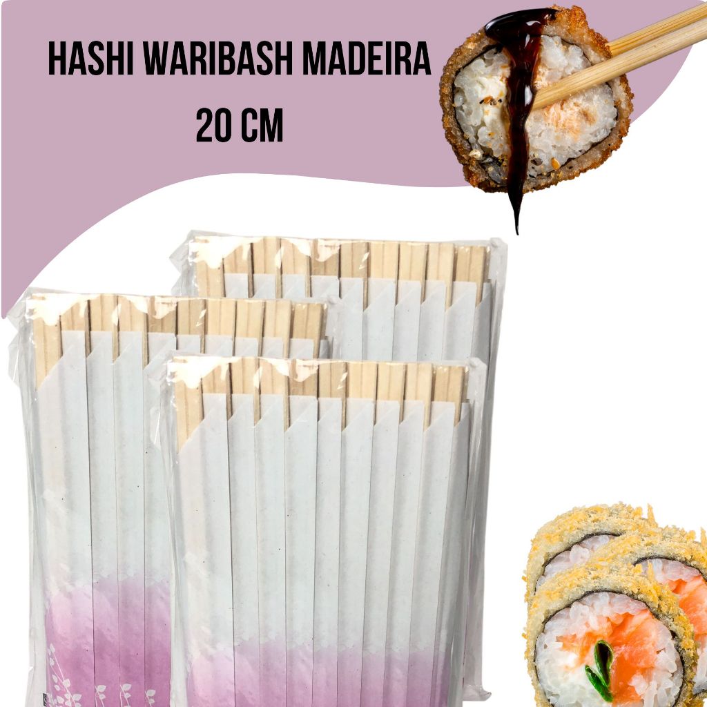 Hashi Waribashi Descartável 120 Pares de Madeira Qualidade Premium ...