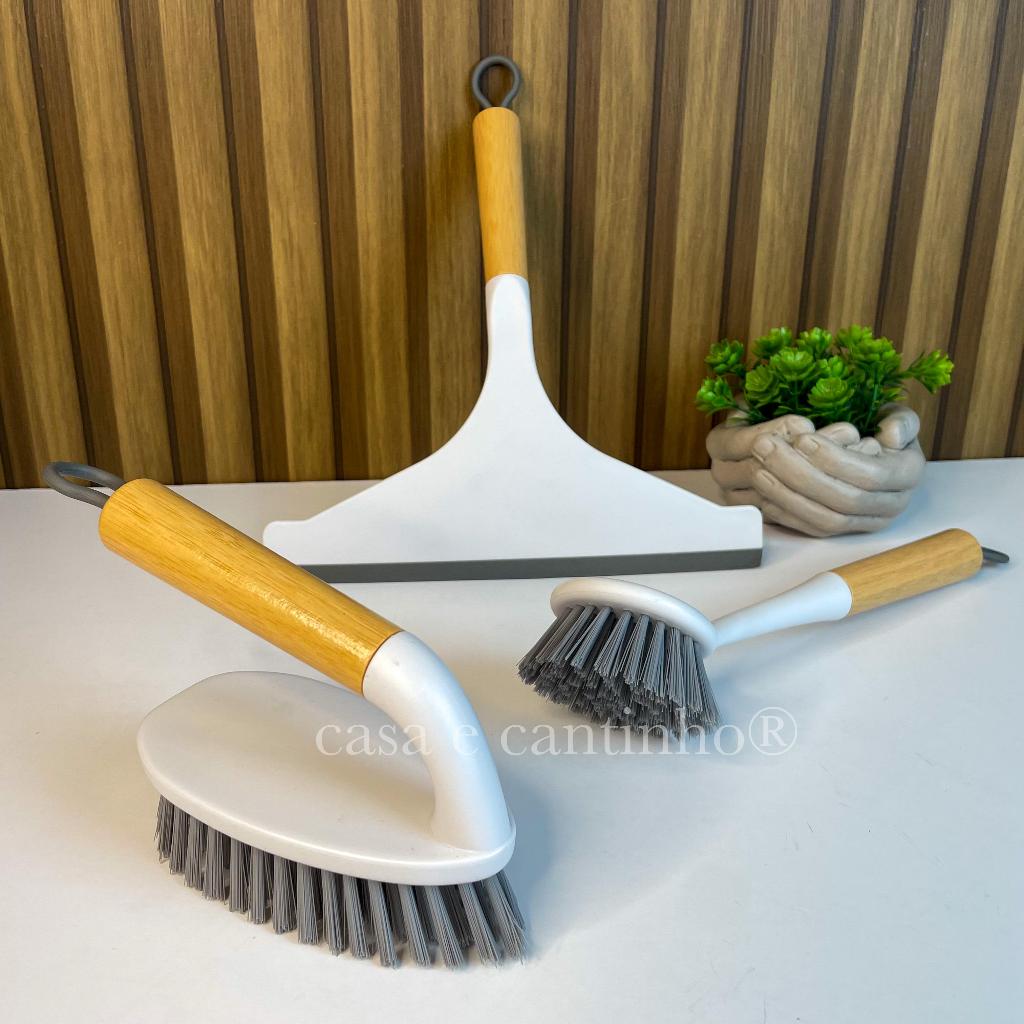 Kit Limpeza Rodo, Escovão Multiuso, Escova de Limpeza Dobrável com Cabo ...