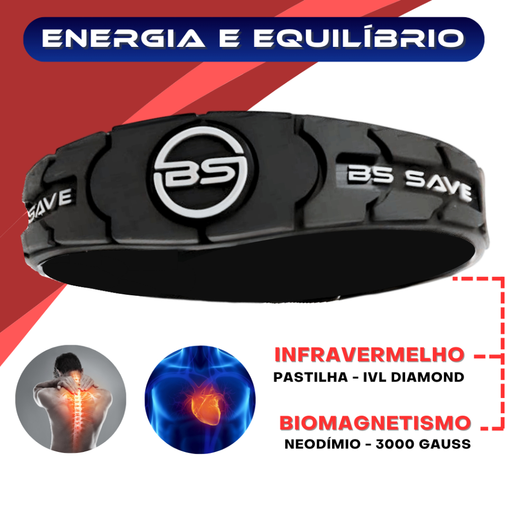 Pulseira Magnética BS SAVE - Infravermelho Longo e Biomagnetismo 3000 ...