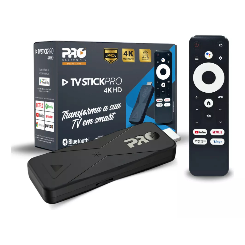 Stick Pro TV 4k HD Bluetooth Wi-fi 5ghz 2gb/16gb Comando Voz ...