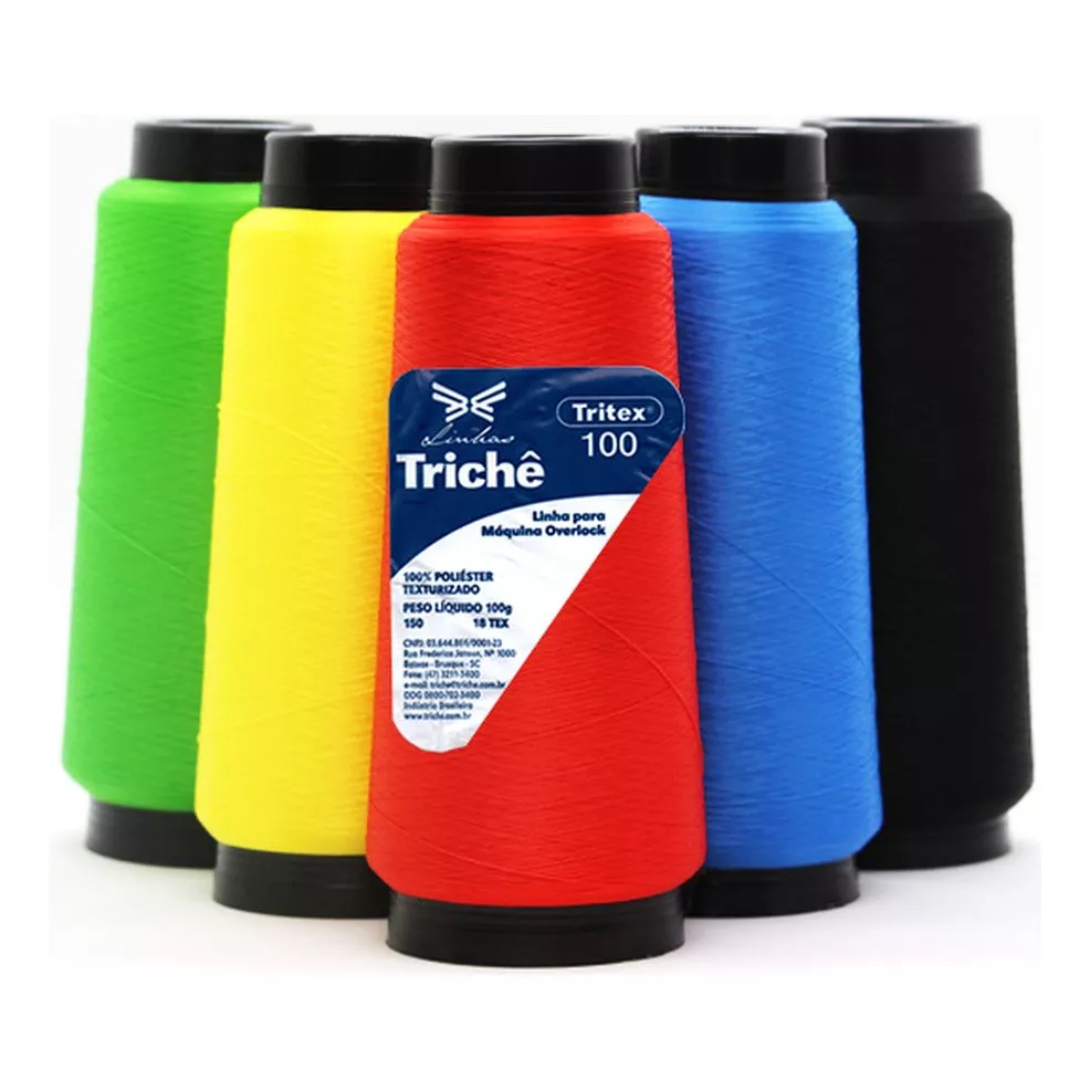 Kit com 3 Cones de Fio de Overlock Trichê 100g. | Shopee Brasil