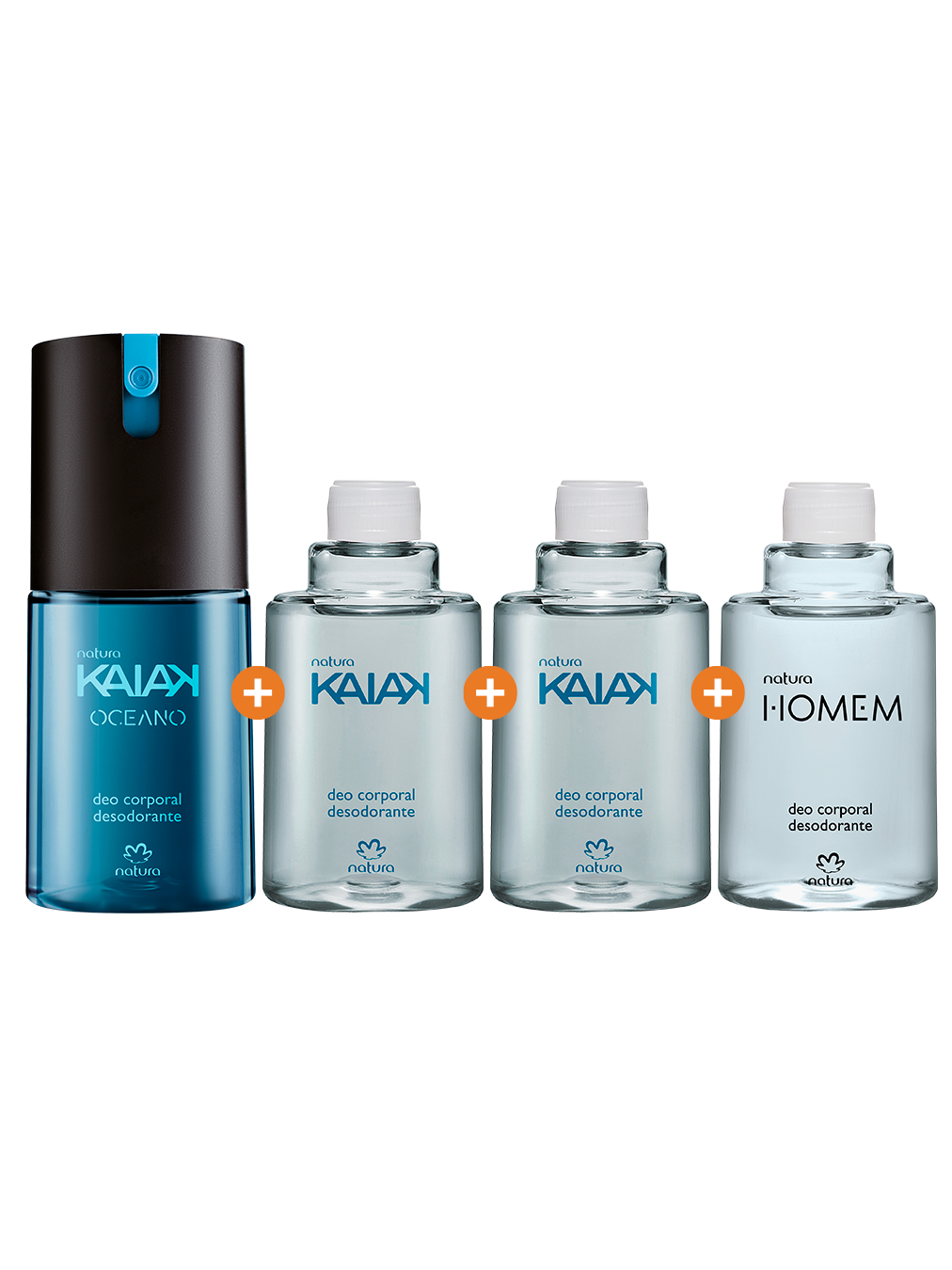 1 Deo Corporal Kaiak Oceano 100ml + 2 Refis Kaiak Clássico 100ml + 1 ...