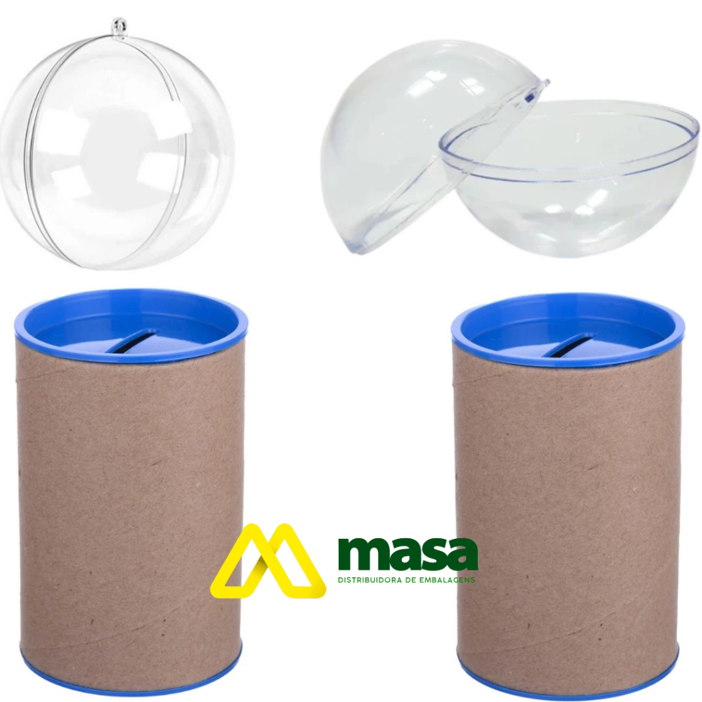 Kit 45 Cofrinhos 10x6 - 45 Esferas Bola Acrilica 6,5 cm -Festa Luxo ...