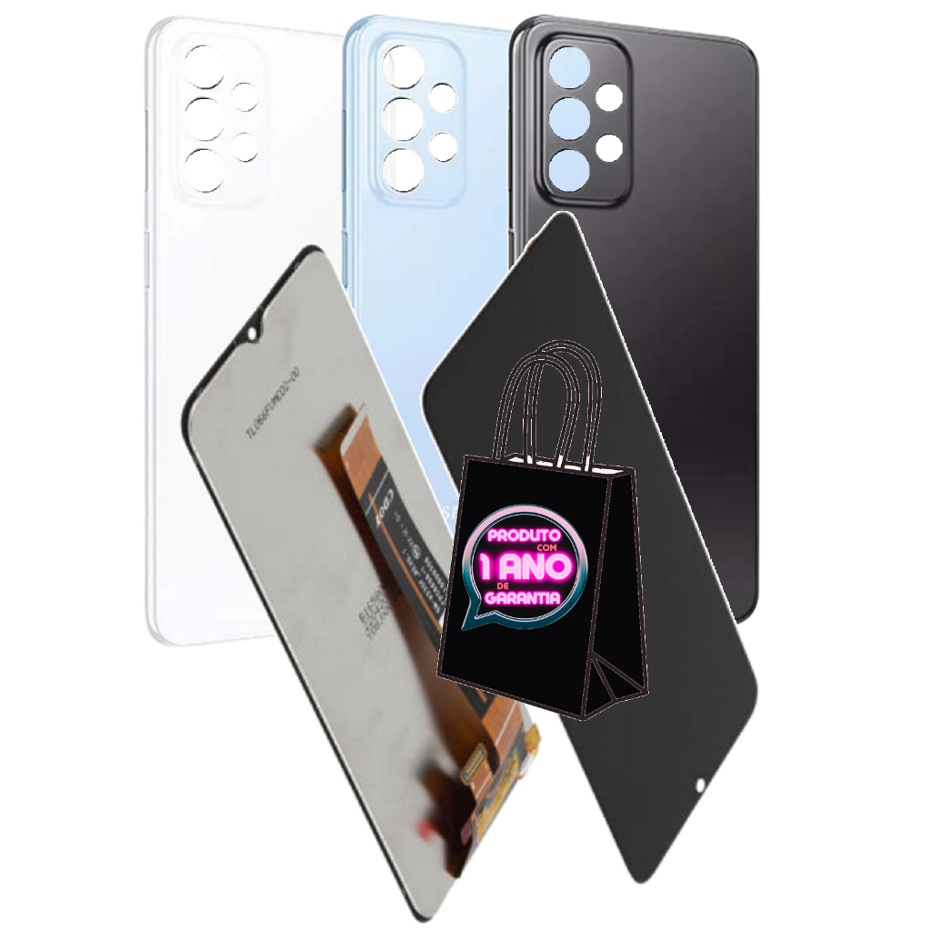 Kit Tela Frontal + Tampa Compatível Galaxy A23 5g A236 + Display Super Oled + 0rign Nacional ...