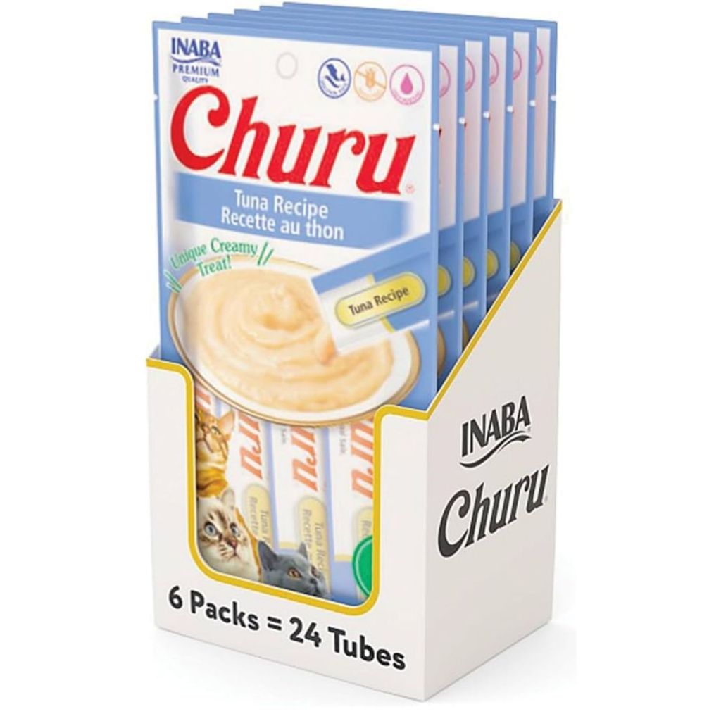 Petisco Gatos - Churu Inaba ATUM com 6 Cartelas com 4 Tubos Cada ...