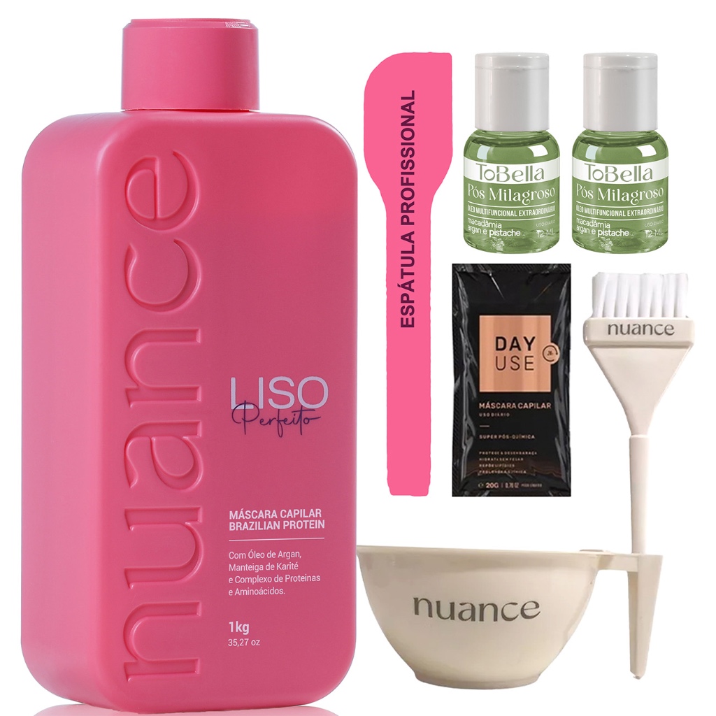 Nuance Liso Perfeito Escova Organica Progressiva Sem Formol 1L - 200ml + brindes exclusivos ...