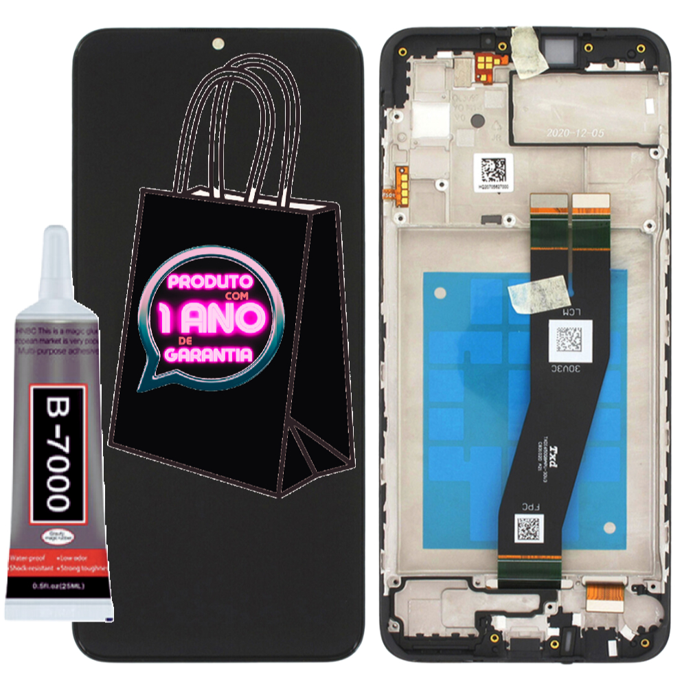 Tela Frontal + Com Aro Compatível Galaxy A03 A035m Display 0rign Nacional + Cola B7000! | Shopee ...