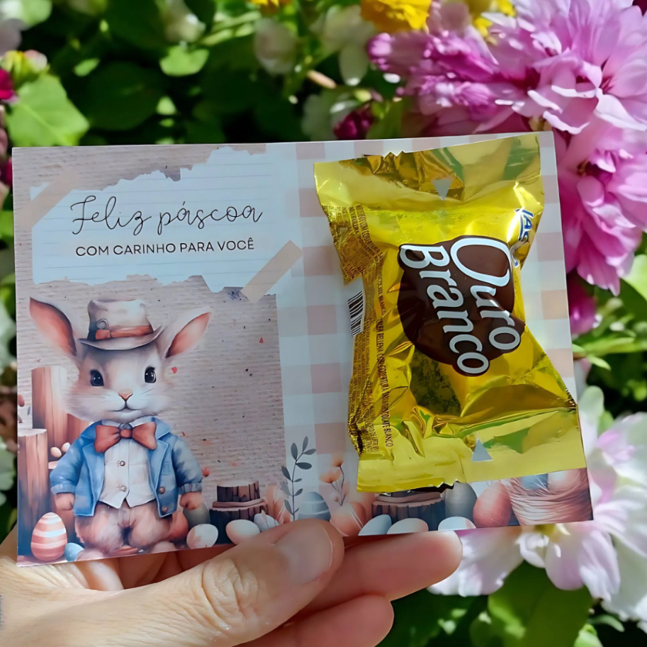 Lembrancinha Mimo de Páscoa Card para Bombom/Chocolate | Shopee Brasil