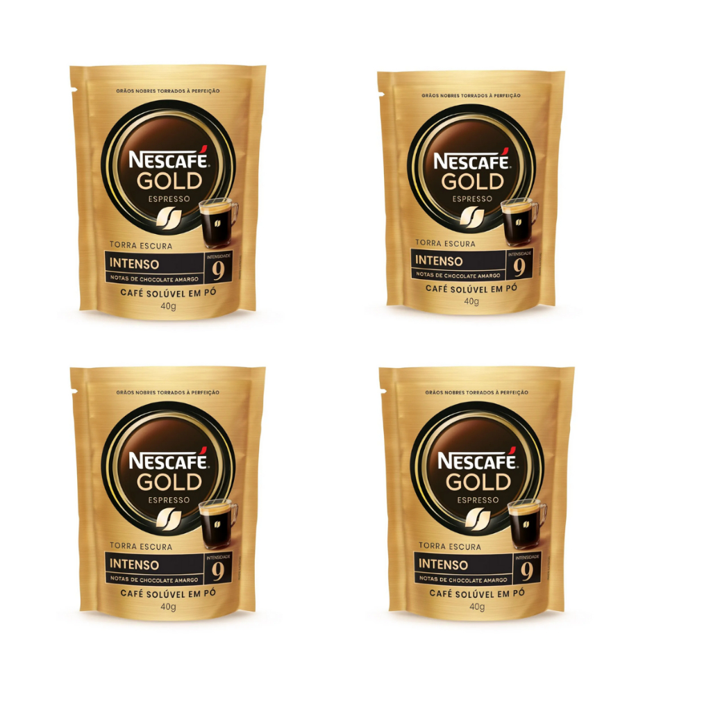 Café Solúvel Nescafé Gold Intensidade 9 - Sachê com 40g - 4 Unidades ...