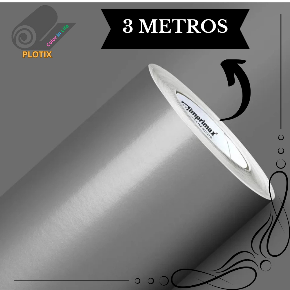 Adesivo para envelopar 3 METROS Vinil PRATA envelopamento Geladeiras ...